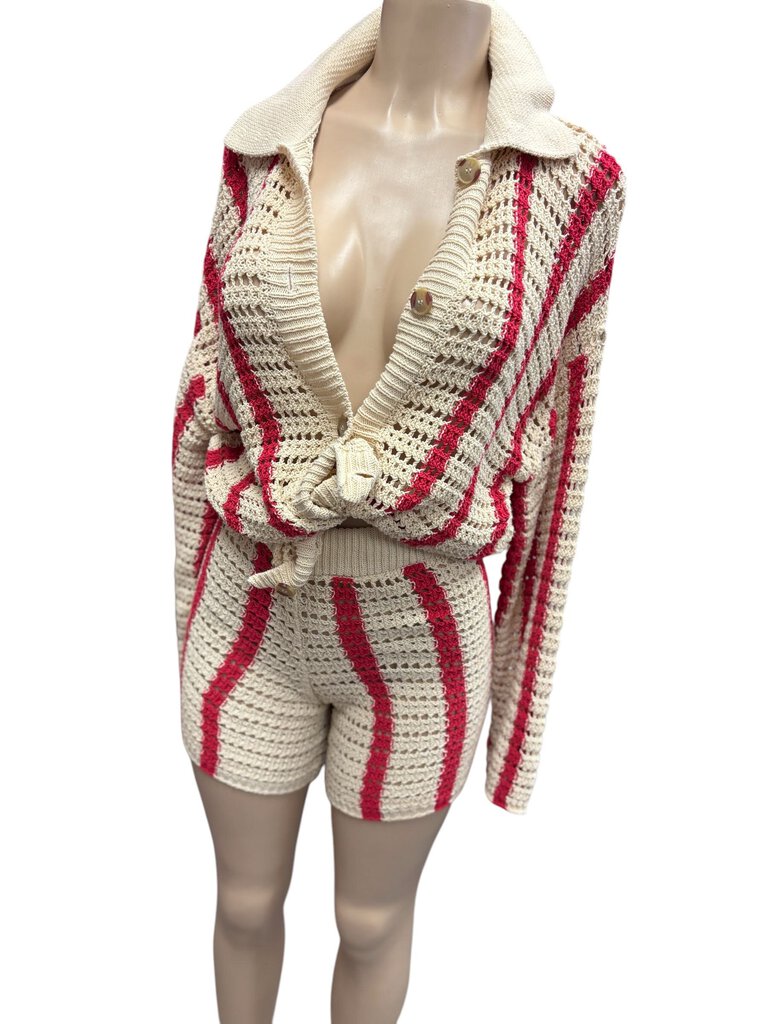 SHORT SET RED/WHITE – Memories On Wayberry Consignment
